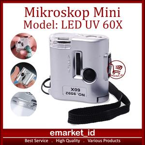 Jual Mikroskop Mini LED UV 60X / Microscope Portable / Kaca Pembesar ...