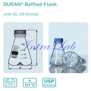 Jual Erlenmeyer Flask Baffled Membrane 1000mL 212835459 Duran IntraLab ...