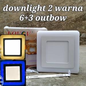 Jual downlight panel led 2 warna outbow 9 watt lampu plafon 2 warna ...