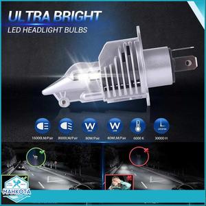 Jual Lampu LED Headlight Mobil H4 16000LM 80W Hi Lo - Fighter - Putih ...