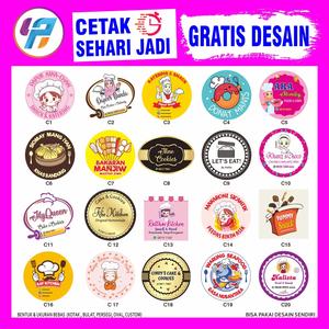 Jual Cetak Stiker Label Kemasan A3 Kromo Cutting kotak Bulat Oval ...