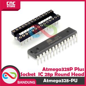 Jual PAKET BUNDLING IC ATMEGA328P WITH SOCKET IC DIP-28 ROUND HEAD ...