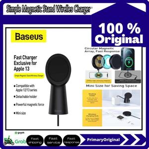 Jual Baseus Simple Magnetic Stand Wireless Charger (CCJJ000001) - Black ...