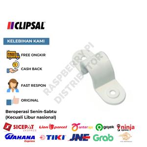 Jual KLEM/CLAMP PIPA E20/20MM PVC CONDUIT LISTRIK PIPA CLIPSAL PUTIH ...