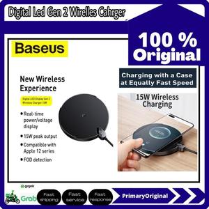 Jual Baseus Digital LED Display Gen 2 Wireless Charger 15W - Black ...