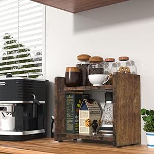 Promo Giikin Wood Standing Spice Rack, 2 Tier Kitchen Counter Cicil 0% ...