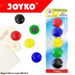 Jual Magnet Warna Joyko MN-30-5 Tanggung isi 5 Pin Papan Kulkas Bulat ...