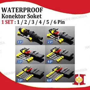 Jual Soket Konektor Kabel Anti Air Socket Waterproof 1P, 2P, 3P, 4P ...