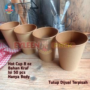 Jual Paper Hot Cup Kraft 8oz Isi 50 pcs Gelas Kopi Kertas - Jakarta Pusat - Eyleen Pack | Tokopedia