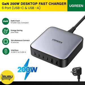 Jual UGREEN 200W Charger 6 Ports Power Delivery Fast Charging Type C ...