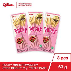 Promo Glico Pocky Mini Strawberry Stick Biscuit 21g Triple Pack ...
