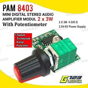 Jual Kit Amplifier PAM8403 AU-03 Mini Stereo Audio 2x3W 5V 2Ch 3W Potentio - Dengan Knop, Tanpa ...