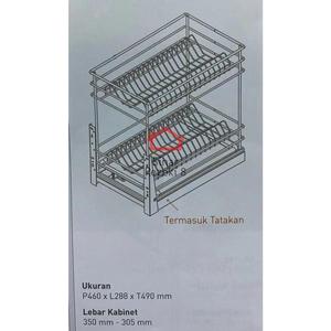 Jual Rak Piring 2 Susun Lemari Tarik / Dapur Dalam Kitchen Set Tempat ...