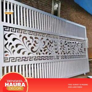 Jual Gerbang Pagar Motif Plat Besi Laser Cutting Combinasi Hollo ...