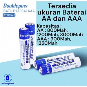 Jual [DOUBLEPOW] BATU BATERAI AA & AAA RECHARGEABLE BISA DI CAS CHARGER ...
