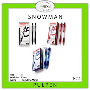 Jual SNOWMAN - Ballpoint Pulpen V-5 0.7 Hitam, Biru, Merah - Pcs ...
