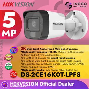 Jual KAMERA CCTV HIKVISION DS-2CE16K0T-LPFS DUAL LIGHT AUDIO 3K 5MP - Jakarta Barat - INGGO ...