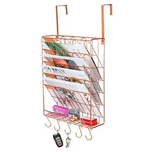 Promo Superbpag Hanging File Organizer, 6 Tier Wall Mount, Rose Gold ...