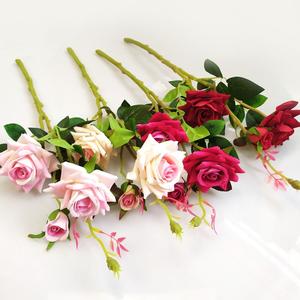 Jual MH - Bunga Mawar Plastik Rose Warna Soft Tangkai Rose Artificial ...