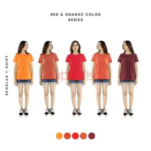 Jual TSHIRT REGULAR POLOS CEWEK RED & ORANGE COLOR SERIES - TERRACOTTA ...