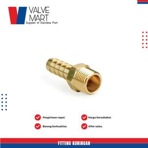 Jual hose nepel selang kuningan drat kuningan 3/8" x 1/2" selang ...