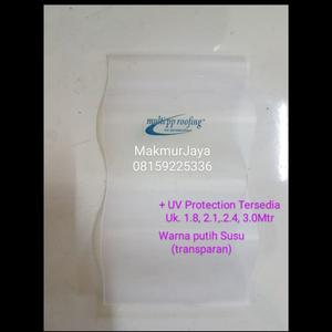 Jual Fiber gelombang + UV pro 1.8 m warna susu / Atap fiber transparan ...