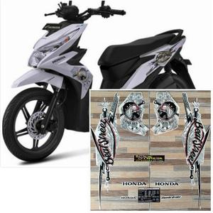 Jual striping original Honda beat street putih white tahun 2017 2018 ...