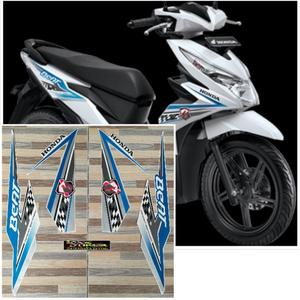 Jual striping original Honda beat putih strip biru tahun 2018 - Bagus ...