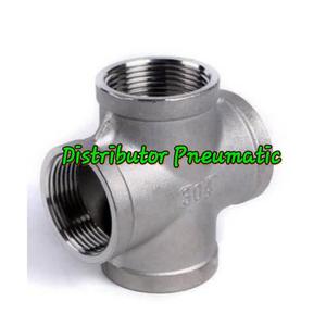 Jual Cross Tee 3/4 inch Stainless Steel SS304 class 150 cabang 4 drat ...