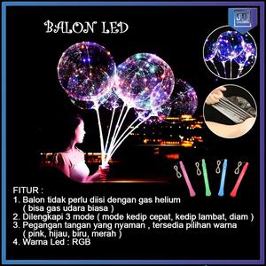 Jual Balon Lampu LED Kawat Rainbow / Balon Gagang Lampu Warna Warni ...