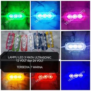 Jual LAMPU LED 3 MATA ULTRASONIC BAK TRUK MOBIL MOTOR 12 VOLT 24 VOLT ...