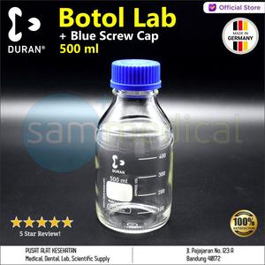 Jual Schott Duran Botol Lab Lab Bottle + Screw cap Biru 500 ml - Kota ...