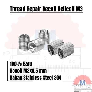 Promo Helicoil M3 Thread repair insert recoil M 3x0.5 - 2.5D - Kota ...