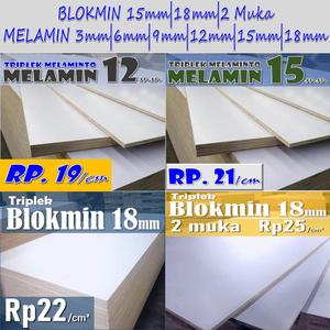 Jual TRIPLEK MELAMIN 3mm|6mm|9mm|12mm|15mm|18mm // BLOKMIN 15mm|18mm|2 ...