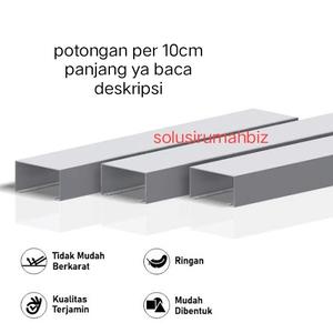 Jual kanal c aluminium silver 4" per10cm potongan open back openback ...