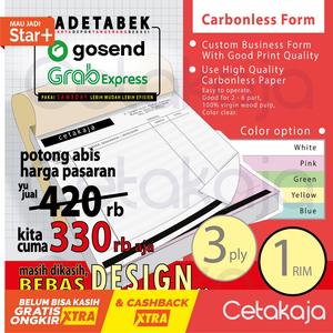 Jual CETAK NOTA -- 1 RIM 3 PLY - RANGKAP -- Percetakan Custom NCR ...