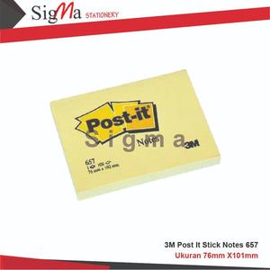 Jual Sticky Note Post It 3M 657 ukuran 76mm x101 mm isi 100set (Pcs ...