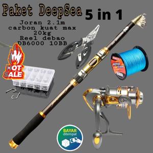 Jual DISKON Set Pancing Laut Kekuatan Max 20kg Joran Carbon 210cm Reel ...