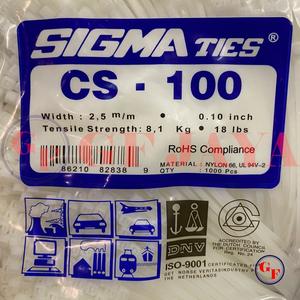 Jual Kabel Ties Sigma CS 100 isi 1000 / 10cm Putih CS100 Cable Tie ...
