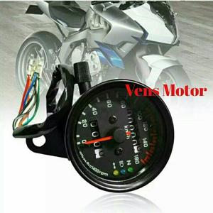 Jual Speedometer Motor Universal Bulat Hitam/ Spidometer Motor Bulat ...