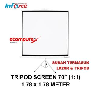 Jual LAYAR PROYEKTOR INFORCE 70” / TRIPOD SCREEN PROJECTOR 70 INCH 1:1 ...