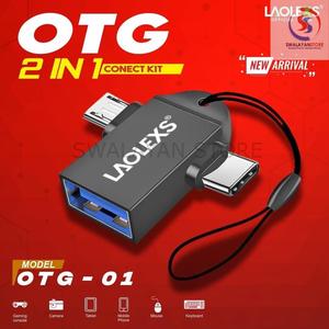 Jual LAOLEXS OTG 2in1 OTG-01 CONVERTER USB 3.0 TO MICRO AND TYPE-C LOG ...