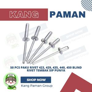 Jual 50 Pcs Paku Rivet 423, 429, 435, 440, 450 Blind Rivet Tembak sip ...