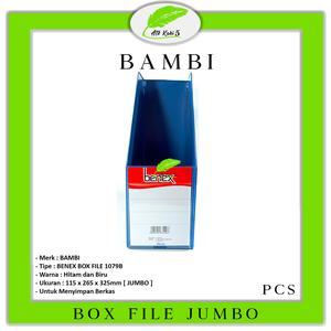 Jual ECER!!! BAMBI BENEX BOX FILE JUMBO 1079B Hitam/Biru [ PCS ...