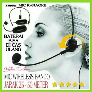Jual Mic Wireless Karaoke Bando Shure SH 02 Jarak 25 - 50 Meter Bisa Di ...
