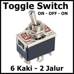 Jual Saklar switch toggle power 6 kaki 2 jalur way On off on ring baut ...