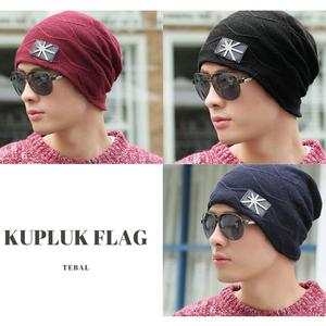 Jual Kupluk rajut |topi kupluk dewasa beanie hat- kupluk FLAG - Hitam ...