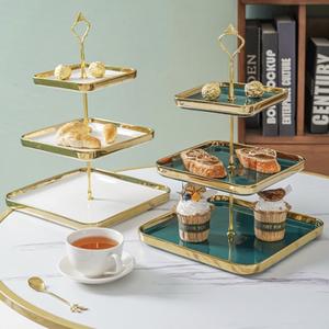 Jual CAKE TIER STAND KERAMIK tatakan kue - Putih, 3 layer plate - Putih ...