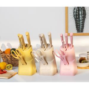 Jual Ceramic coating Knife Scissors 6 pcs sets 3 colors Anti bacteria ...