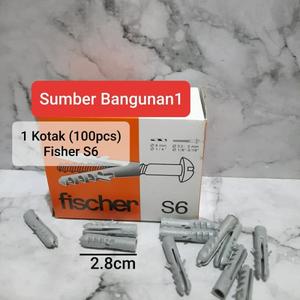 Jual Fisher S6 1 kotak karet sekrup skrup tanam tembok 6mm fi dukgbe 7406jn - Jakarta Timur ...